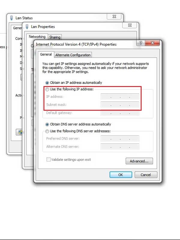 File Network Settings Use The Following IP Address SRM